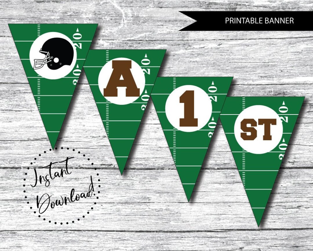PRINTABLE Football Party Banner, Digital Football Banner, Football ...