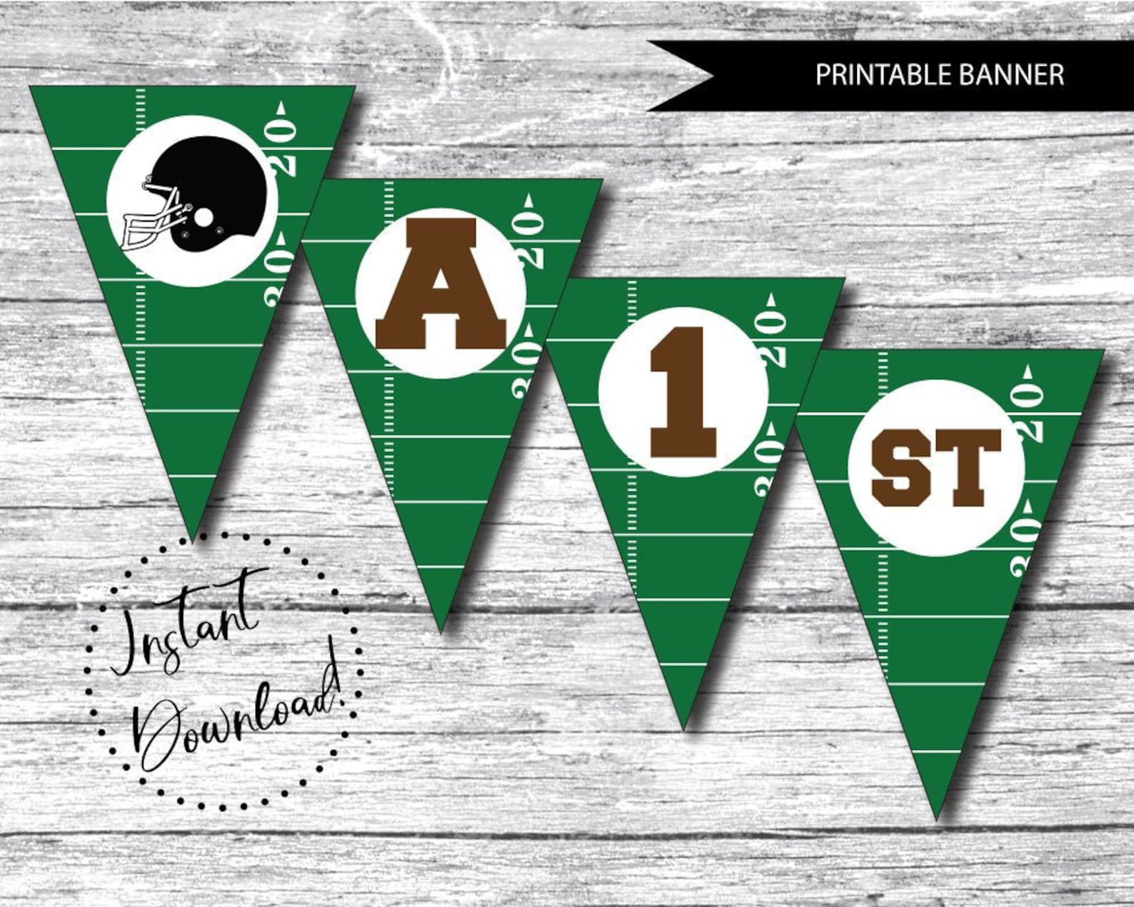 PRINTABLE Football Party Banner Digital Football Banner - Etsy