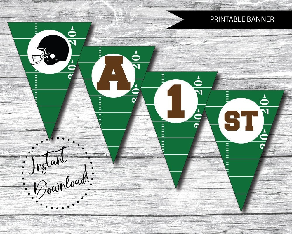 PRINTABLE Football Party Banner Digital Football Banner - Etsy