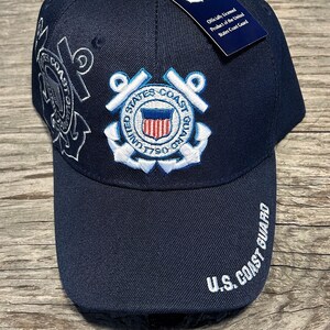 US Coast Guard Ball Cap USCG Veteran Side Shadow Embroidery Blue Vet ...