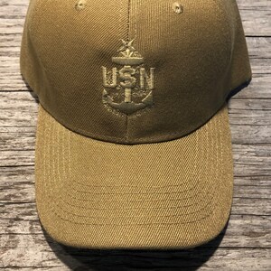 US Navy Senior Chief Petty Officer Ball Cap Coyote Brown SCPO Anchor ...