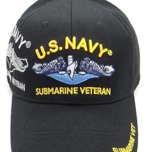 US Navy Submarine Service Veteran Ball Cap Silver Dolphins Sub Force ...
