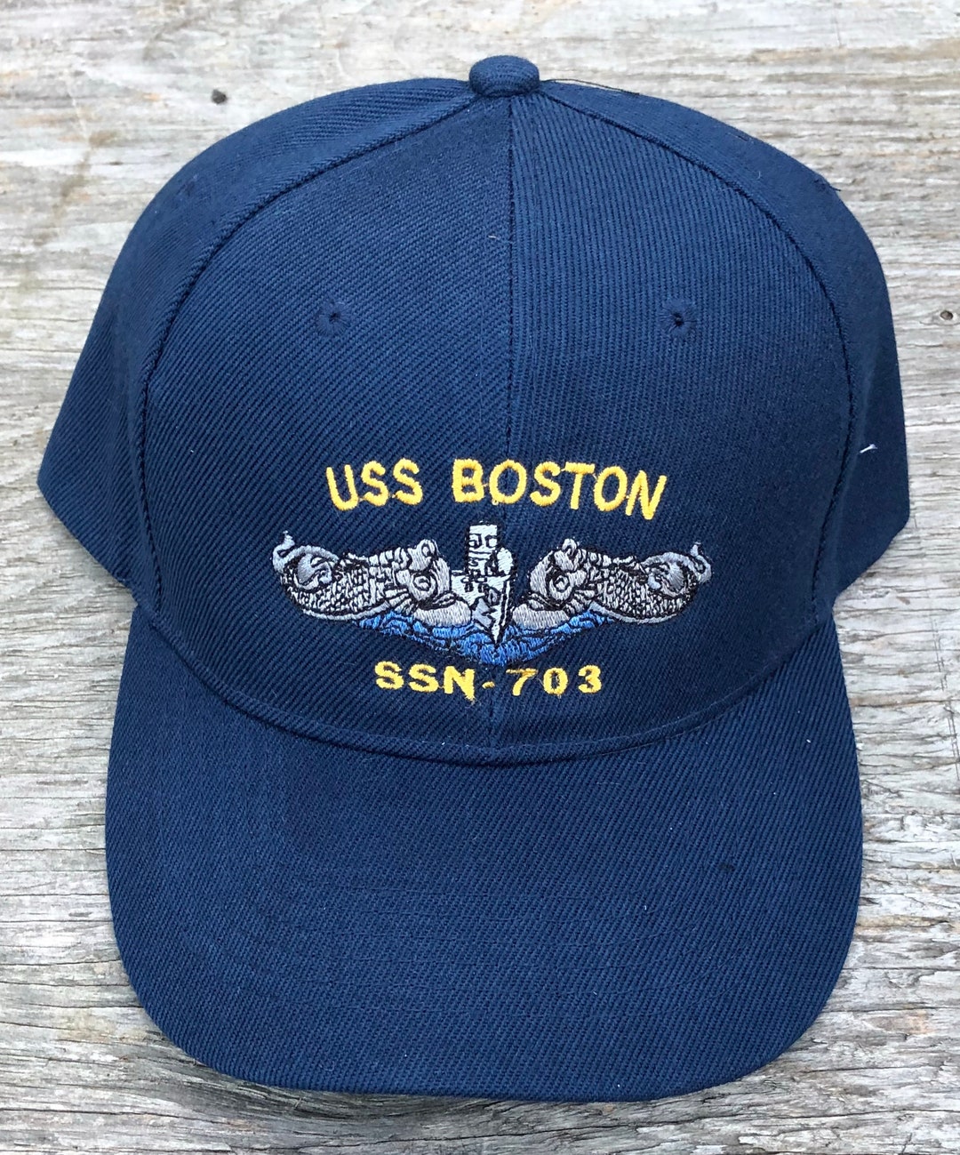 USS Boston SSN-703 Ball Cap Embroidered Submarine Silver Dolphins US ...