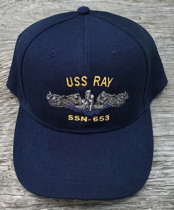 USS Ray SSN-653 Ball Cap Embroidered Submarine Enlisted Silver | Etsy