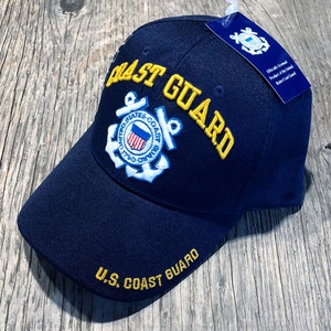 US Coast Guard Ball Cap USCG Veteran Side Shadow Embroidery Blue Vet ...
