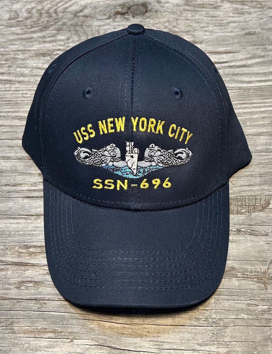 USS New York City SSN-696 Ball Cap Embroidered Submarine Silver ...
