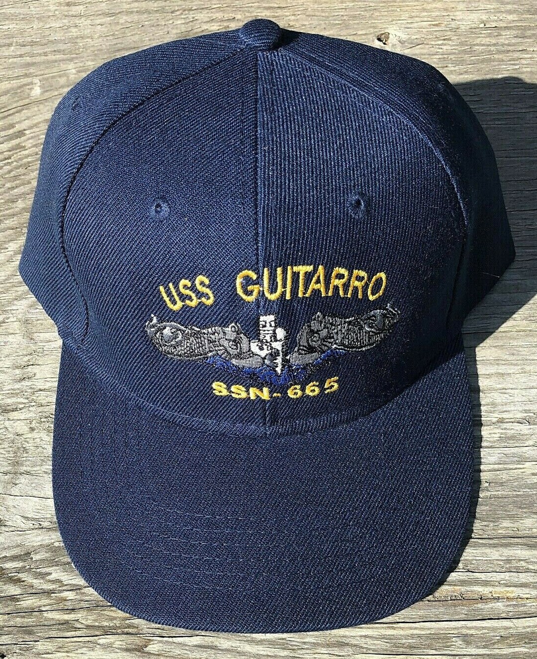 USS Guitarro SSN-665 Ball Cap Embroidered Submarine Silver Dolphins ...