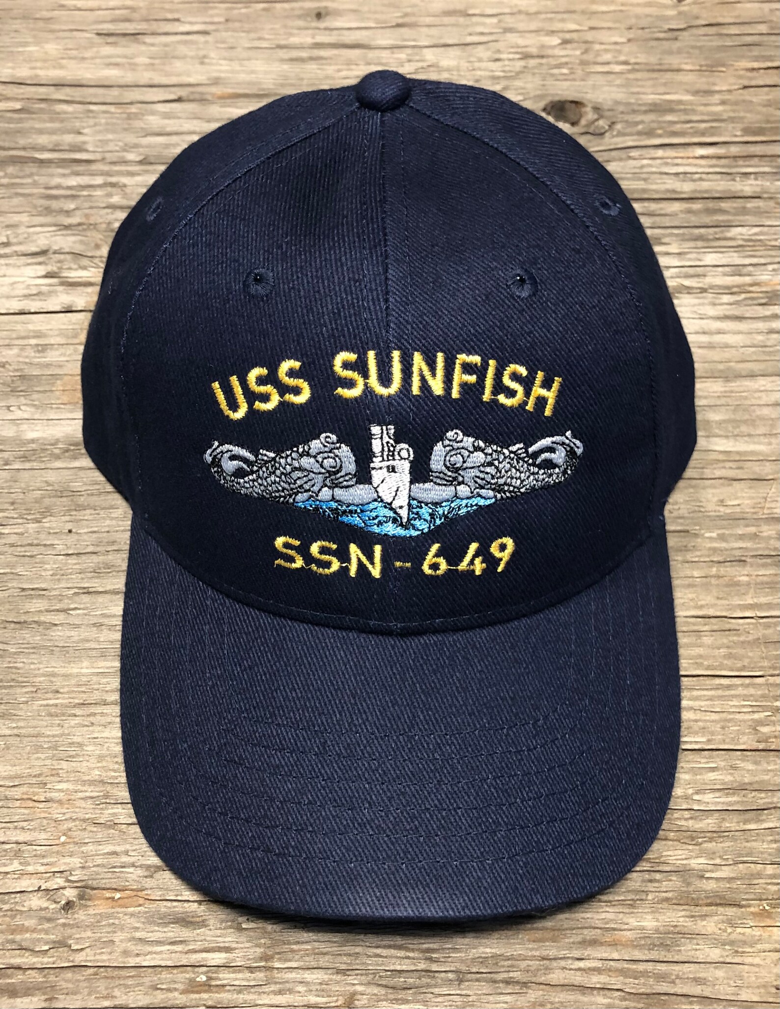 USS Sunfish SSN-649 Ball Cap Submarine Enlisted Silver Dolphins Sub Vet ...