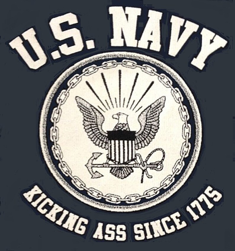 Us Navy Kicking Ass Since 1775 Long Sleeve Blue Digital Camo Etsy