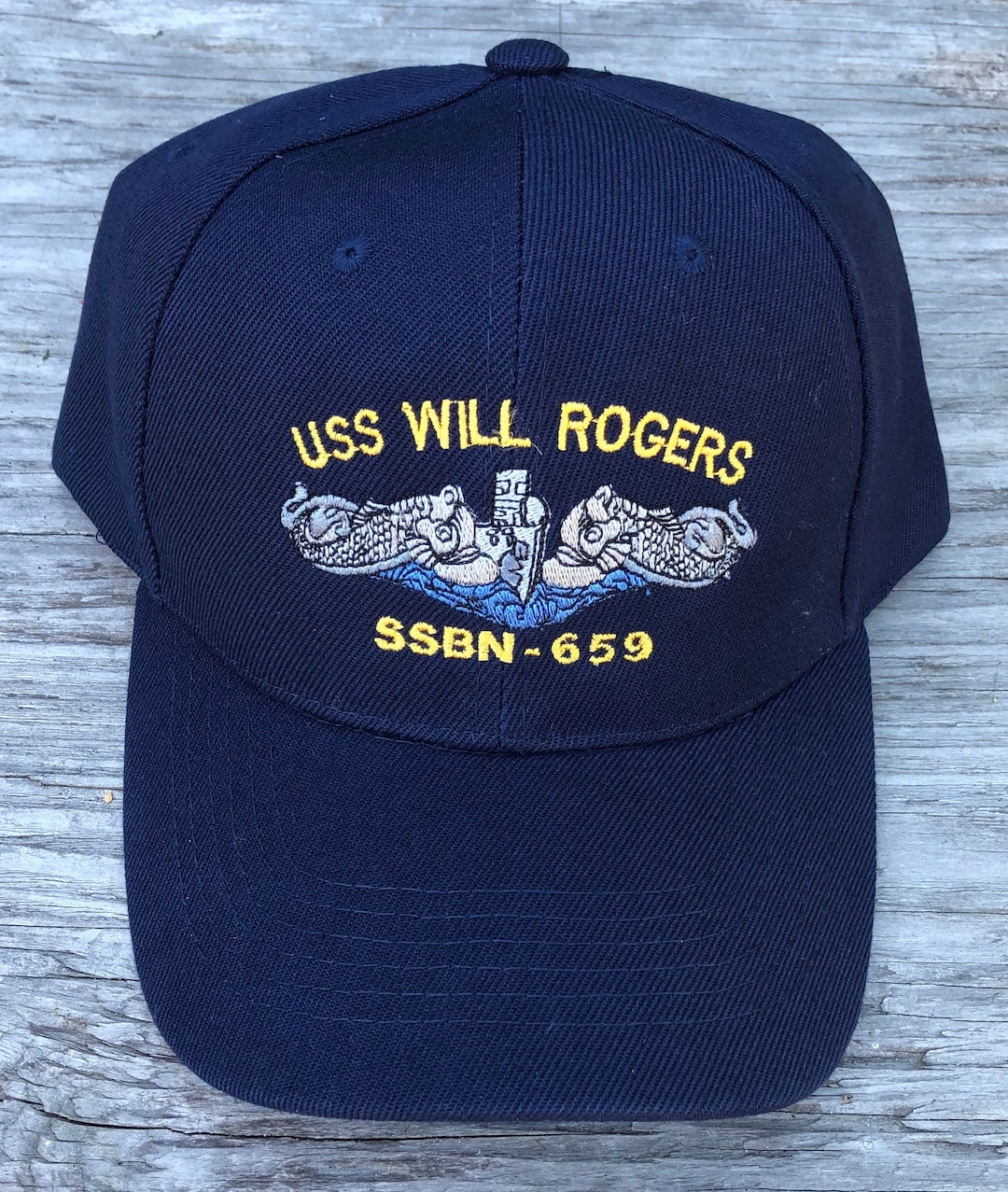 USS Will Rogers SSBN-659 Ball Cap U-Boot Eingetragen Silber Delfine FBM ...