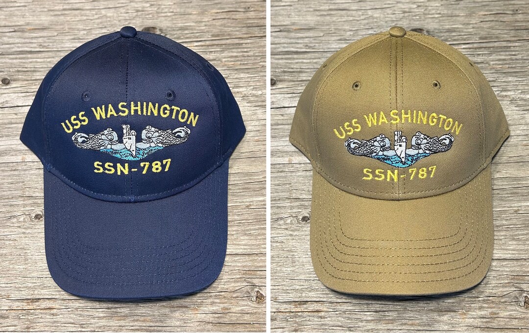 USS Washington SSN-787 Ball Cap Submarine Enlisted Silver Dolphins US ...