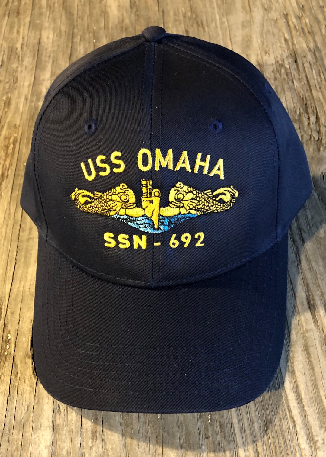 USS Omaha SSN-692 Ball Cap Embroidered Submarine Officer GOLD Dolphins ...