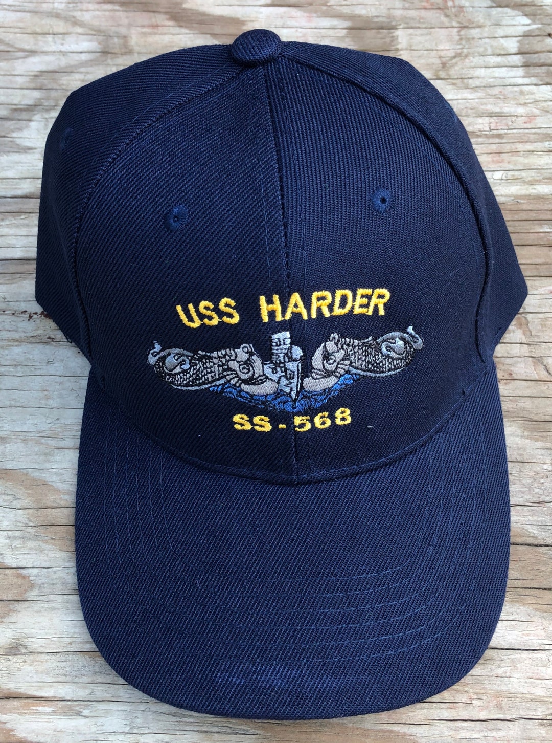 USS Harder SS-568 Ball Cap Embroidered Submarine Enlisted Silver ...