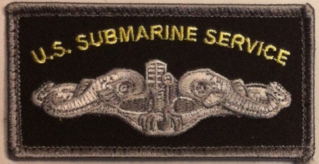 U.S. Submarine Service 4 X 2 Embroidered Patch IRON ON or Sew on Silver ...