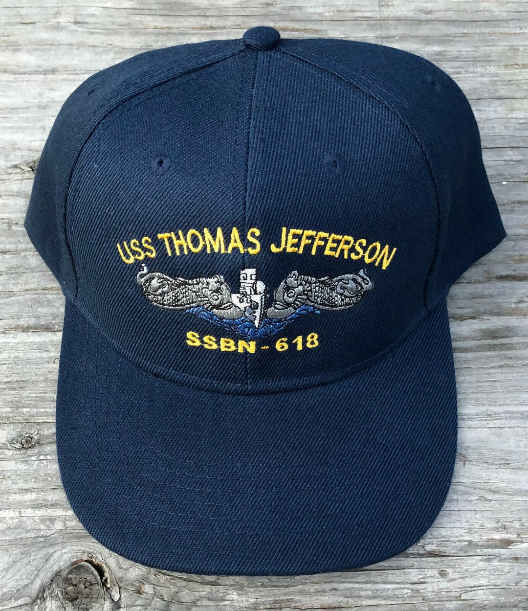 USS Thomas Jefferson SSBN-618 Ball Cap Embroidered Silver - Etsy