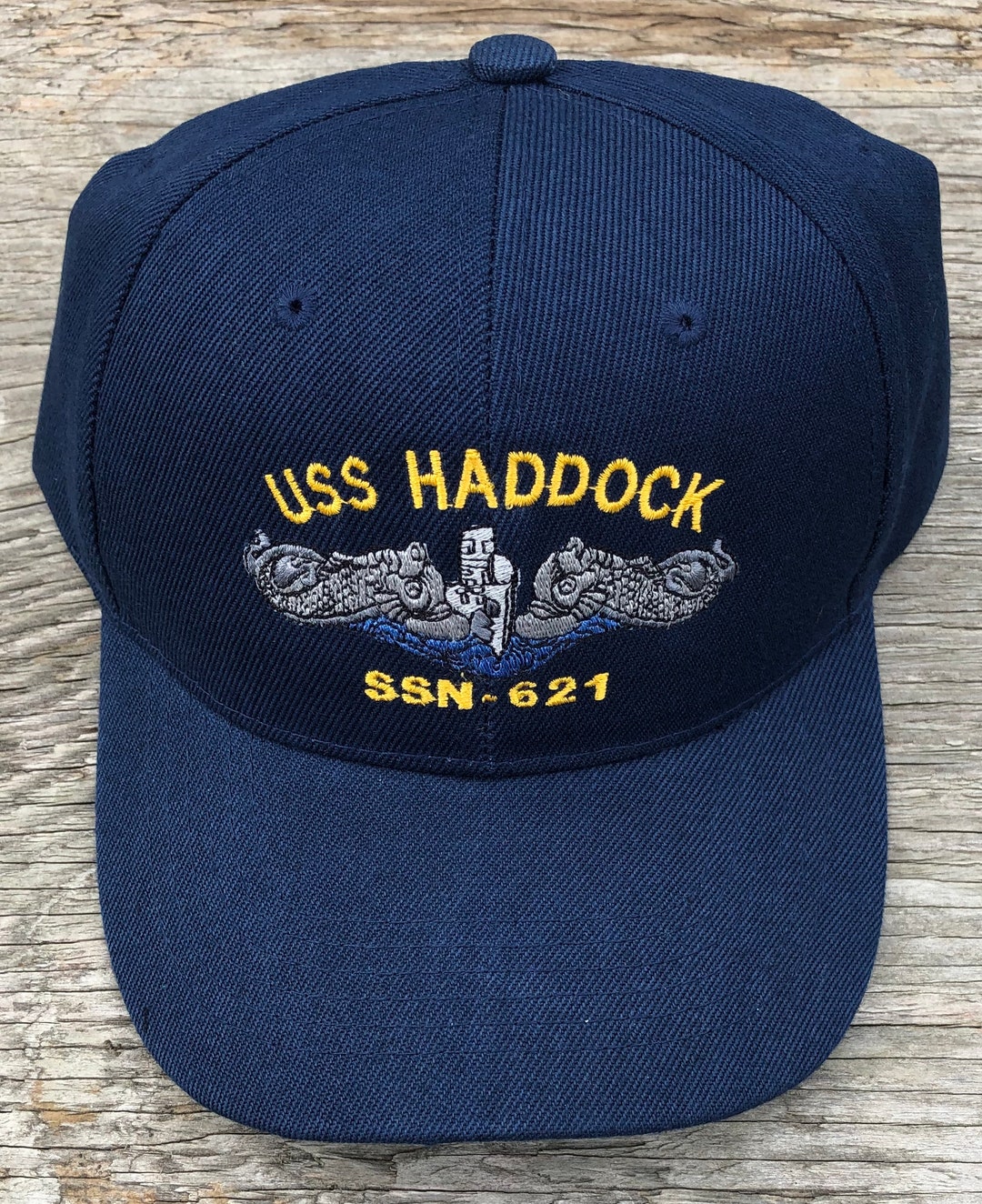 USS Haddock SSN-621 Ball Cap Embroidered Submarine Enlisted Silver ...