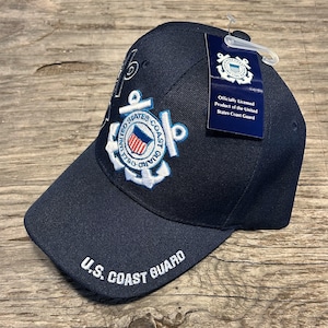 US Coast Guard Ball Cap USCG Veteran Side Shadow Embroidery Blue Vet ...