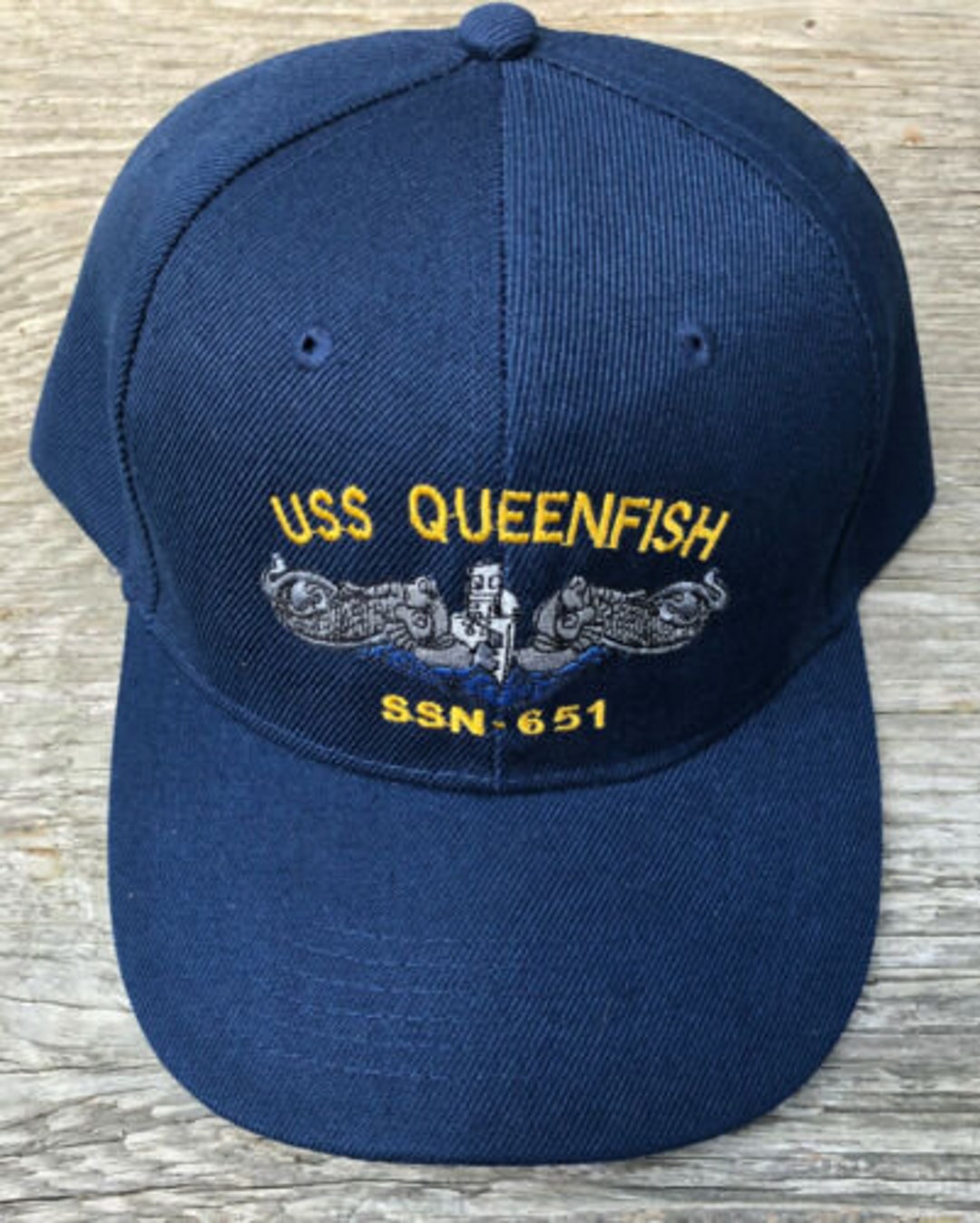 USS Queenfish SSN-651 Ball Cap Embroidered Submarine Silver Dolphins US ...