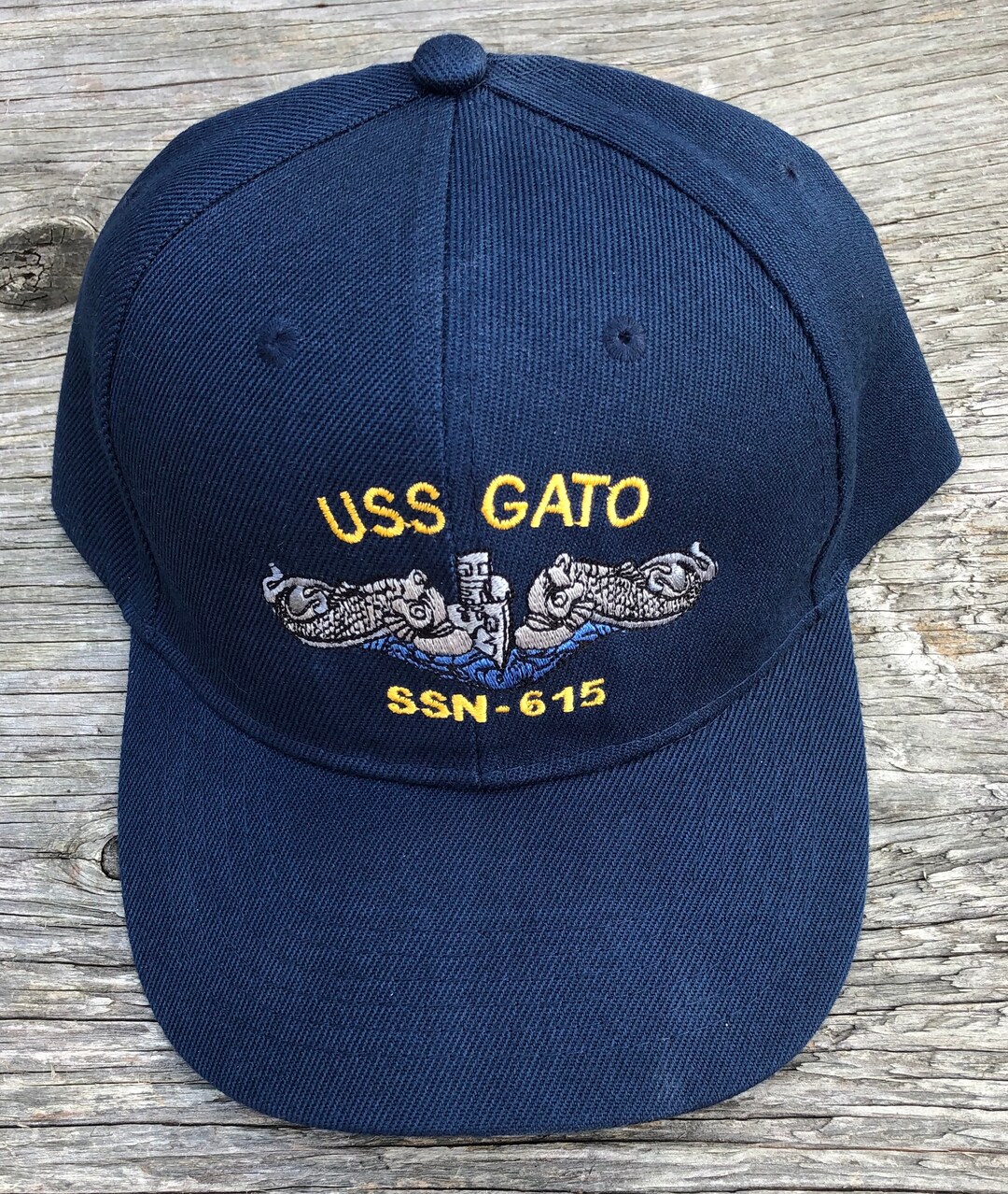 USS Gato SSN-615 Ball Cap Embroidered Submarine Dolphins Veteran Navy ...