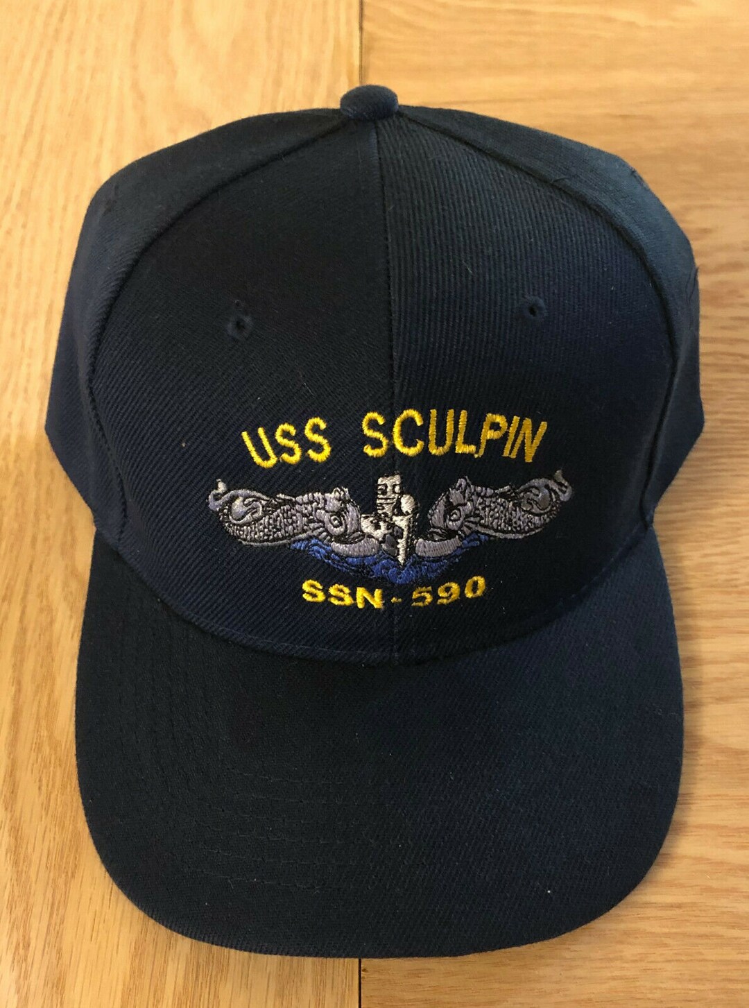 USS Sculpin SSN-590 Ball Cap Embroidered Submarine Silver Dolphins US ...