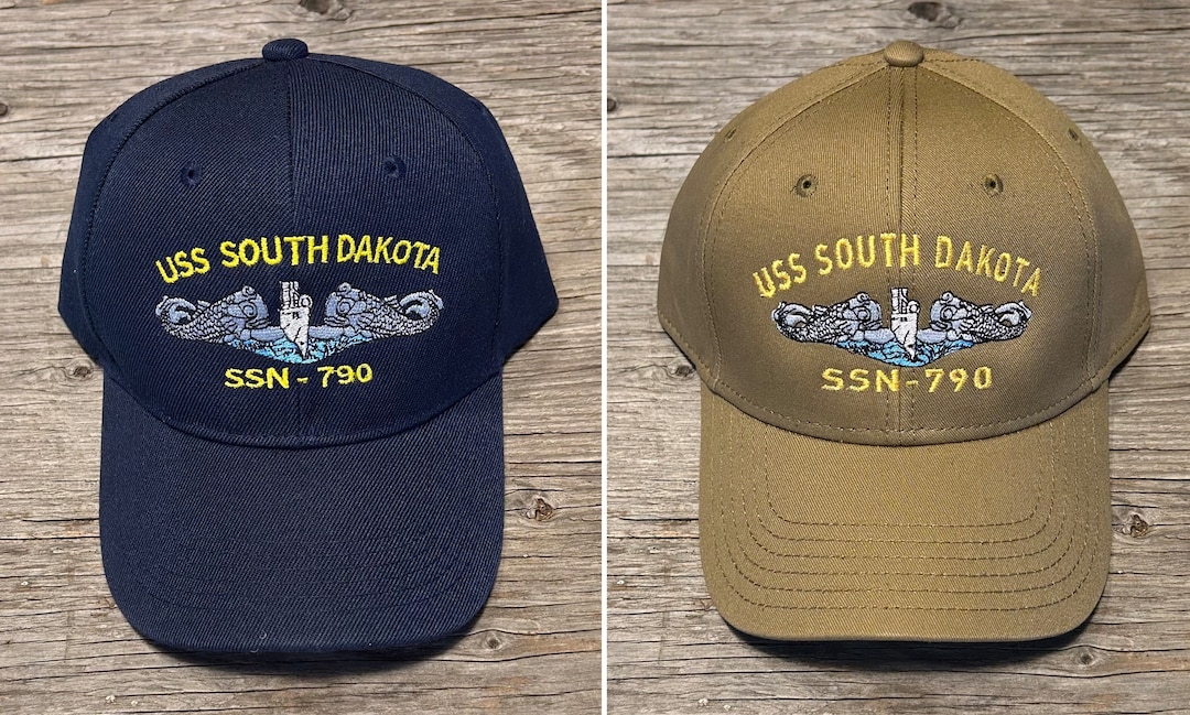 USS South Dakota SSN-790 Ball Cap U-Boot Mannschaft Silber Delfine US ...