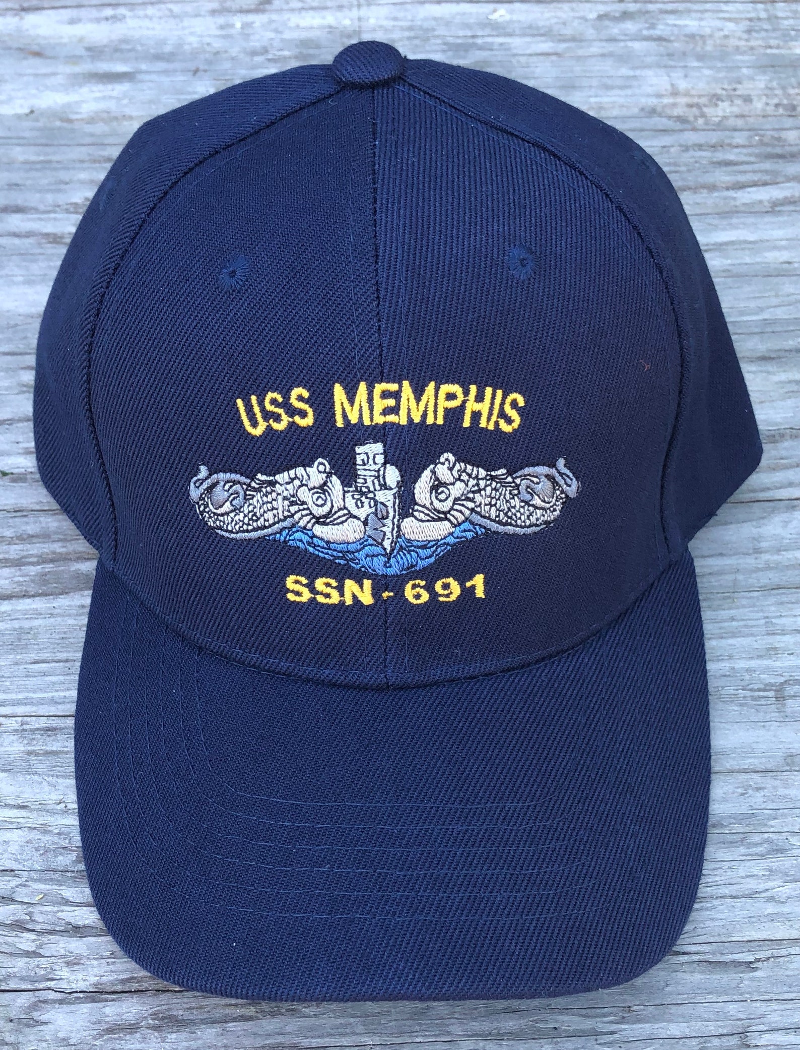 USS Memphis SSN-691 Ball Cap Embroidered Submarine Silver | Etsy