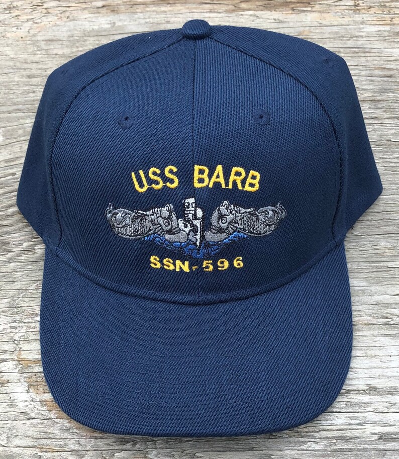 USS Barb SSN-596 Ball Cap Embroidered Submarine Silver - Etsy