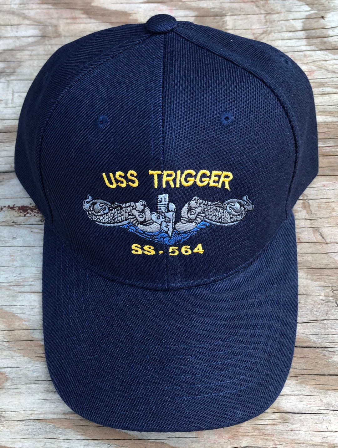 USS Trigger SS-564 Ball Cap Embroidered Submarine Enlisted Silver ...