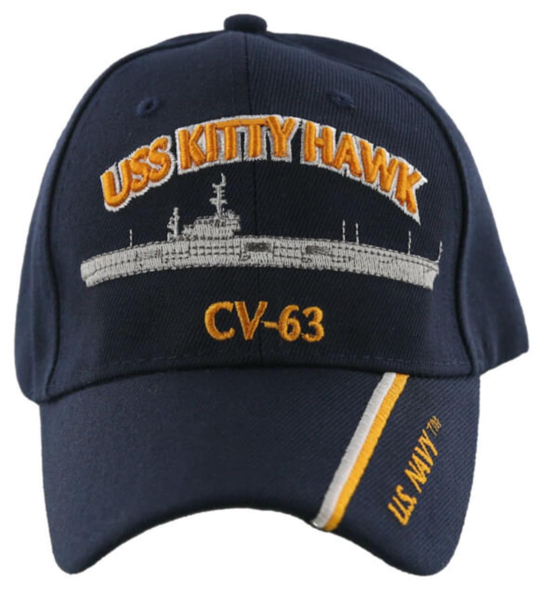 USS Kitty Hawk CV 63 Ball Cap Embroidered US Navy Vet Aircraft Carrier ...