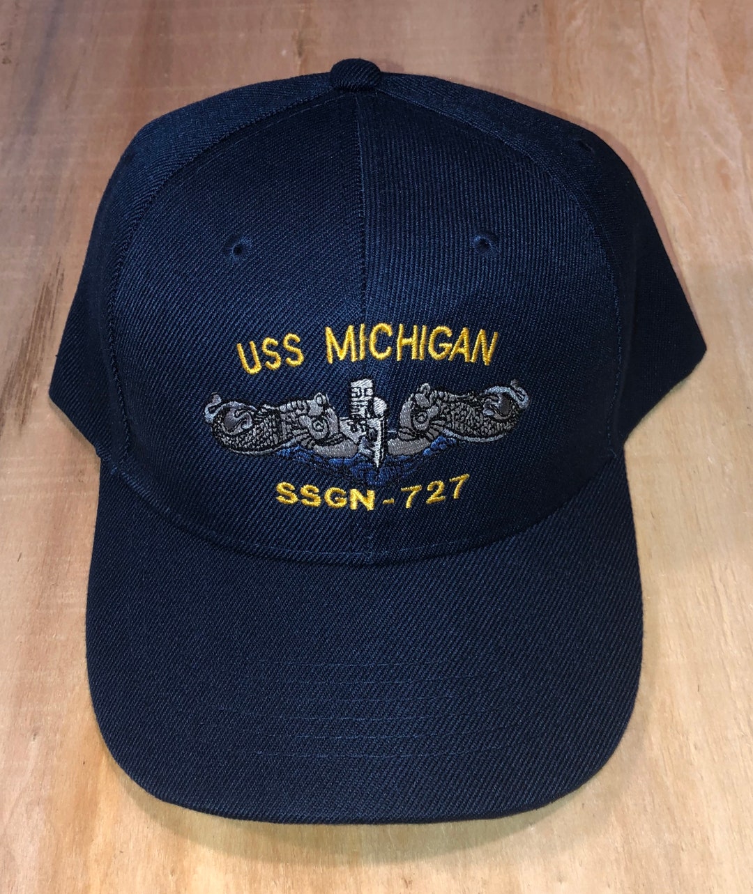 USS Michigan SSGN-727 Ball Cap Embroidered Enlisted Silver Dolphins ...