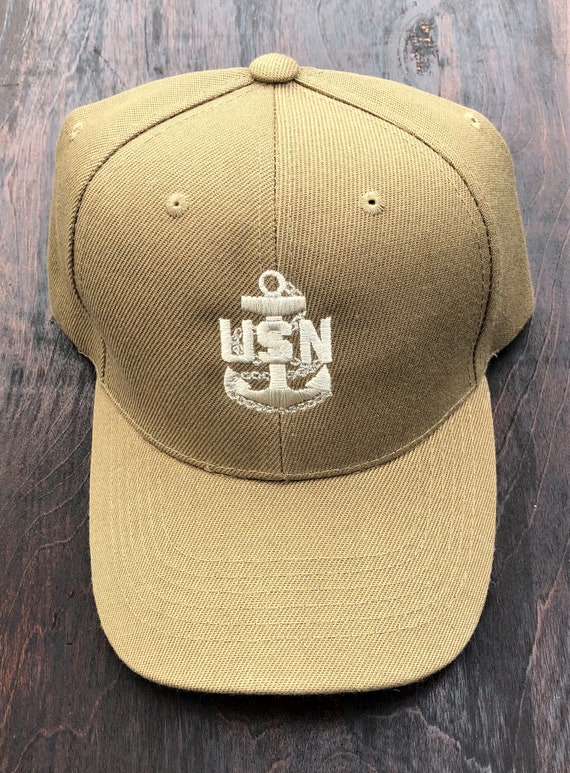 US Navy Chief Petty Officer Ball Cap CPO Khaki Anchor Retired | Etsy
