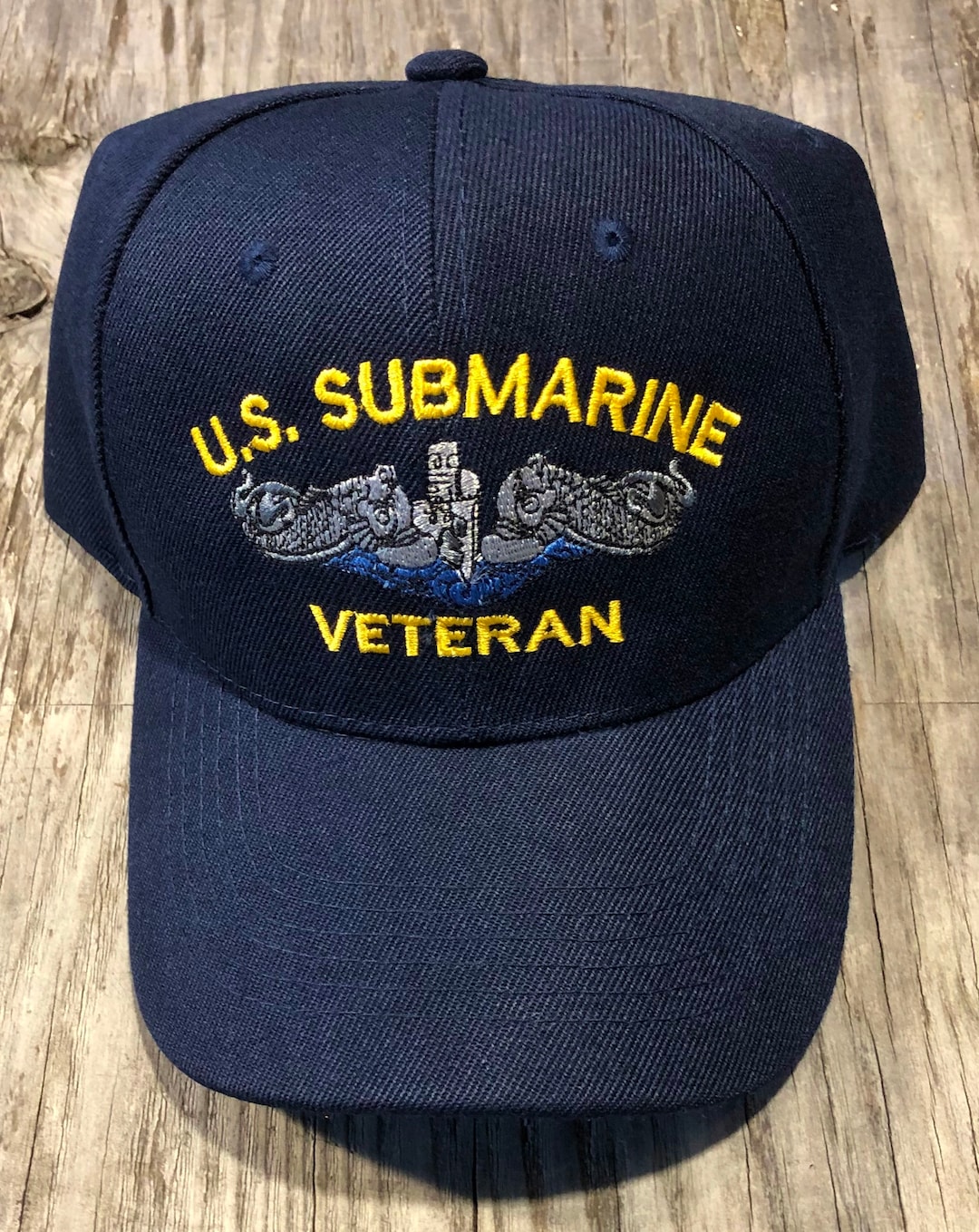 U.S. Submarine Veteran Ball Cap Embroidered Enlisted Silver Dolphins US ...
