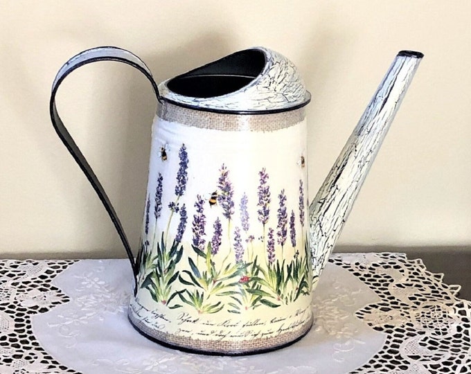 2.5 Gallon Watering Can Decoupage colorful Anemones, Metal Watering Can ...