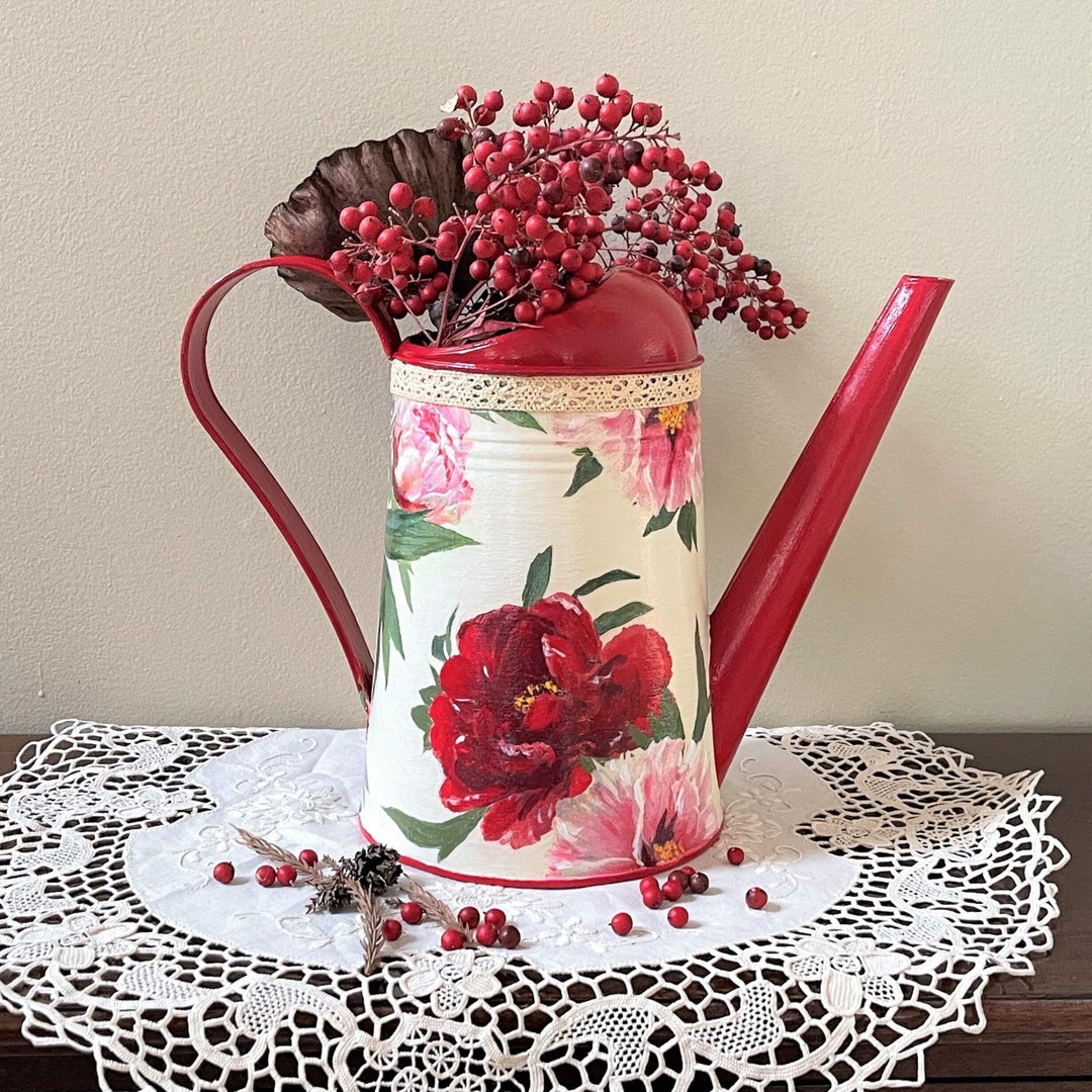 Metal Watering Can, Metal Garden Water Can, Garden Decor, Porch ...