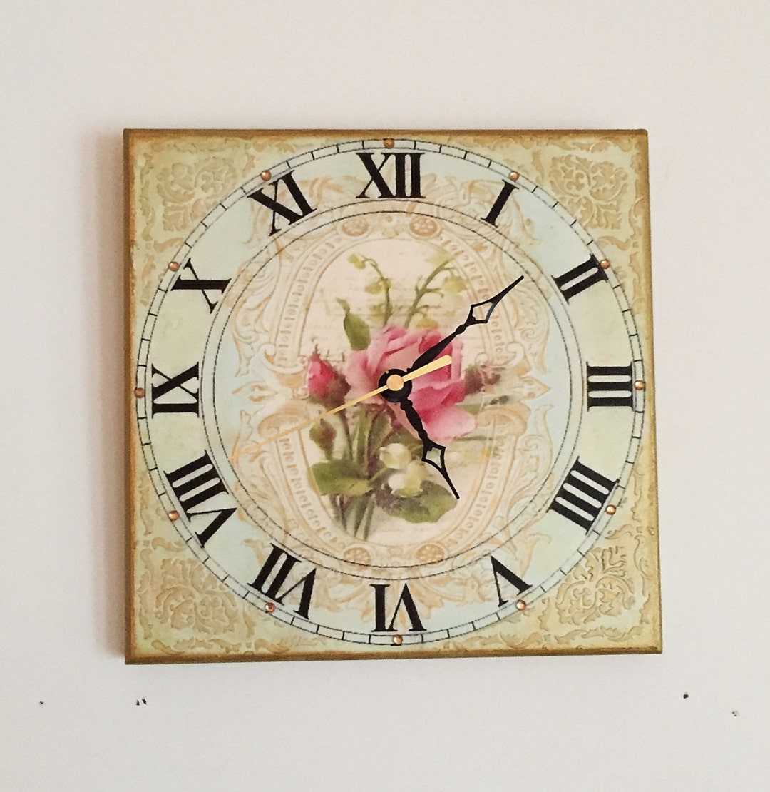 Square Wooden Wall Clock, Wood Clock 10x10 In, Wood Clock, Square Wall ...