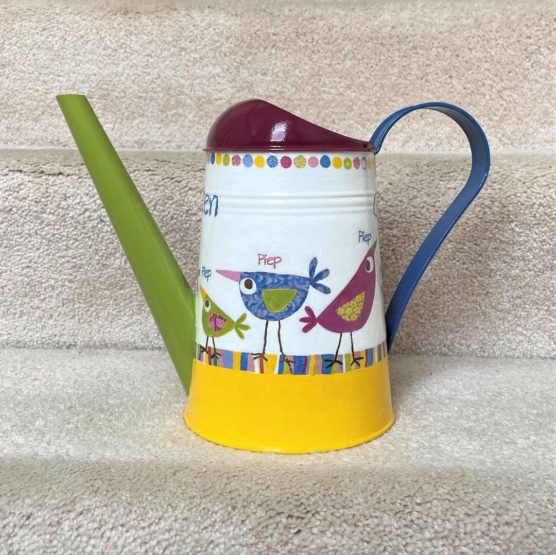 Water Can for Flowers, Deck Decor, Metal Vase, Unique Gift for Gardener ...