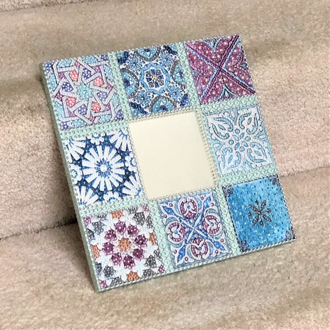 Handcrafted Small Wall Mirror, Wall Mirror 10x10 In, Framed Mosaic ...