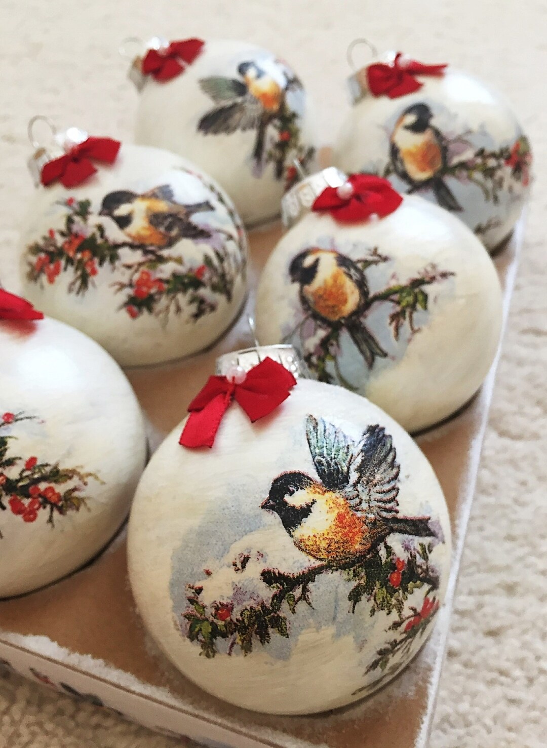 Hand Painted Christmas Tree Ornaments Kit, Xmas Tree Ornament Ball Set ...