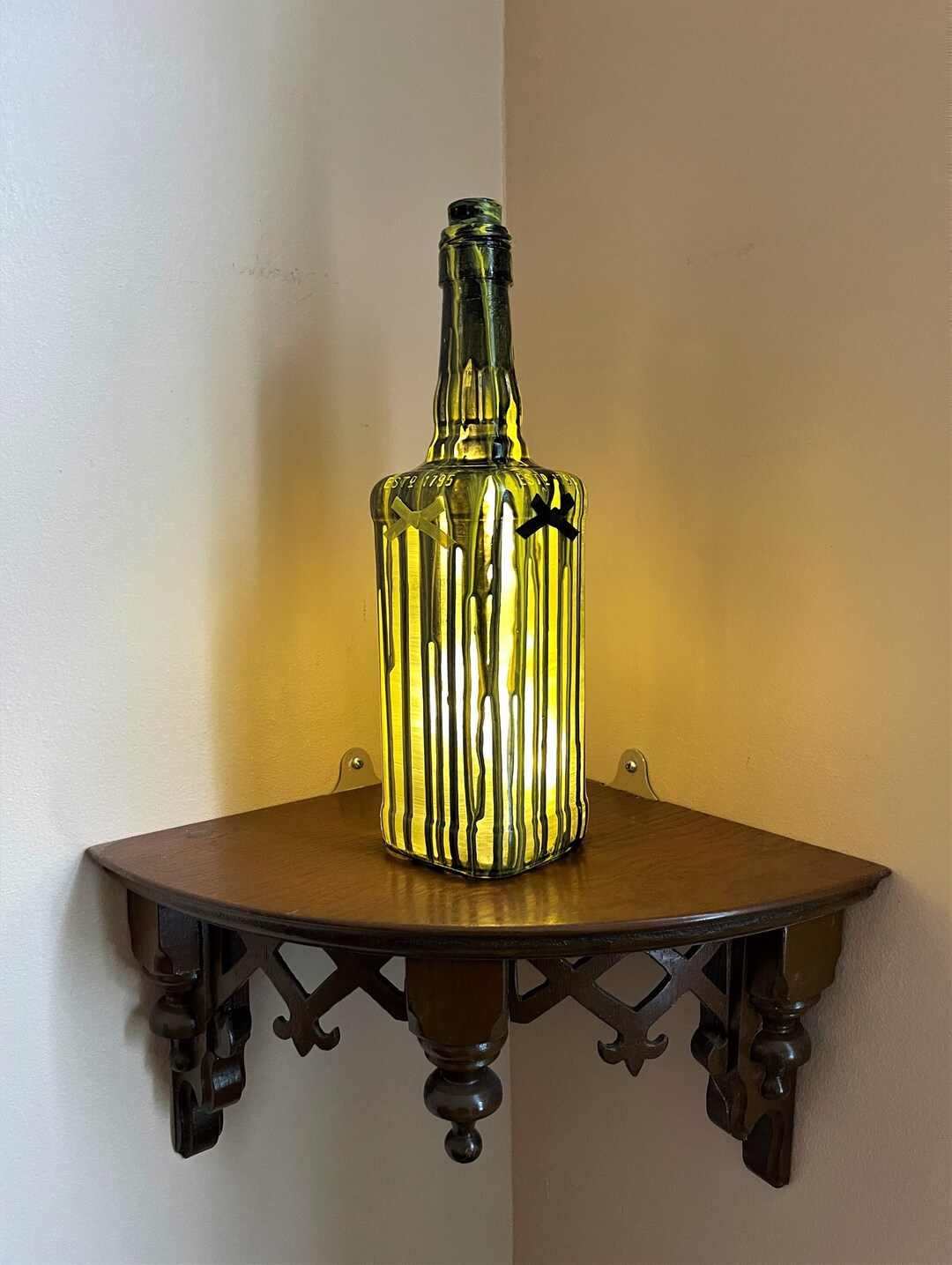 Decorative Glass Bottle, Decorative Night Lamp, Fluid Art Style Bottle ...