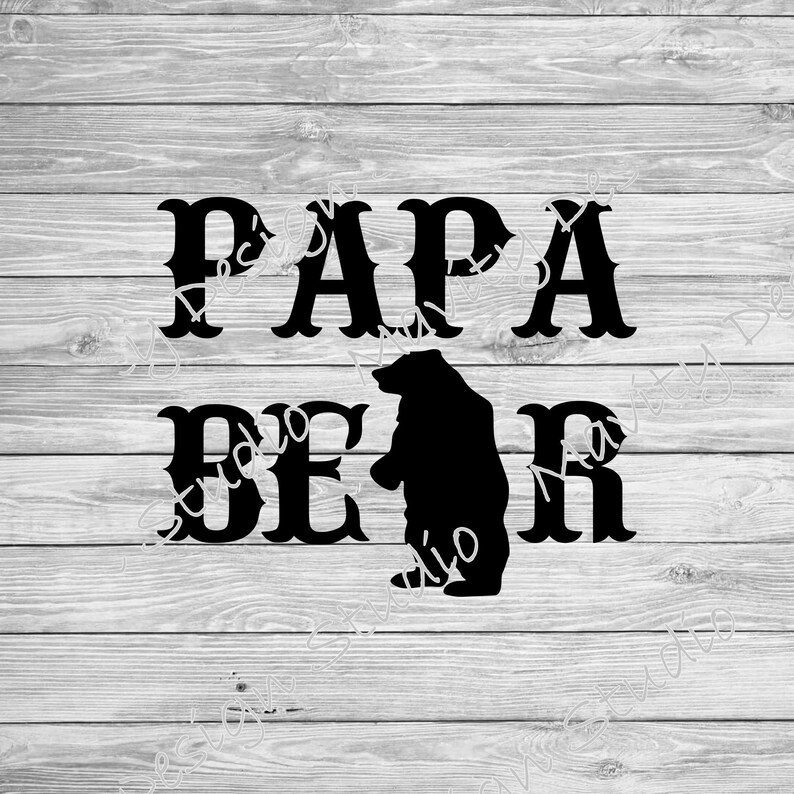 Papa Bear Vector SVG PNG cut files for cricut scal inkspace. | Etsy