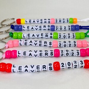 Personalised Bead Keychain, Leavers 2023, End of Year Gift, Teacher ...