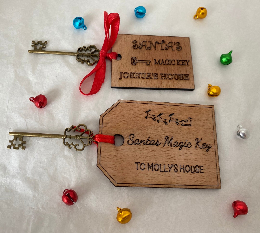 Personalised Santa's Magic Key, Christmas Key, Xmas Decor, Laser ...