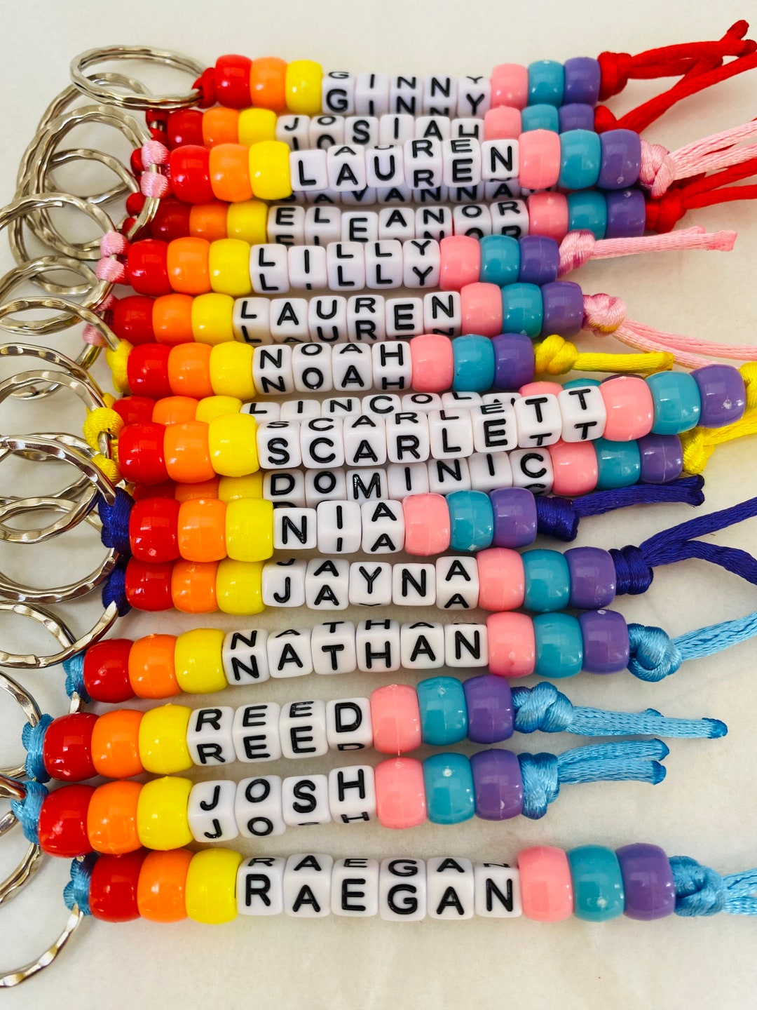 Personalised Beaded Keychain Pupil Gift Keyring End of Year Gift ...