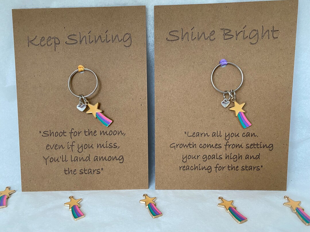 Keep Shining Thank You for Helping Me Grow Positive Quotes Keyring Card ...