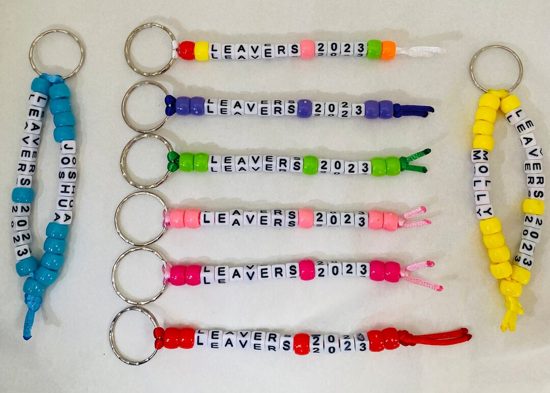 Personalised Bead Keychain, Leavers 2023, End of Year Gift, Teacher ...