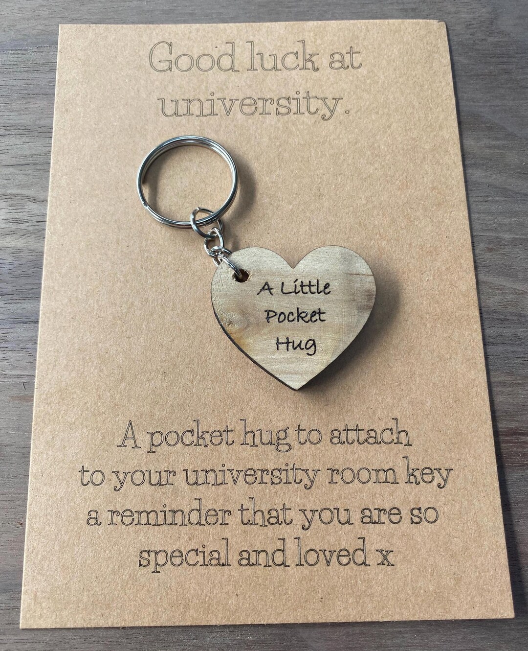 Good Luck University Keyring: Pocket Hug, Starting University Gift - Etsy