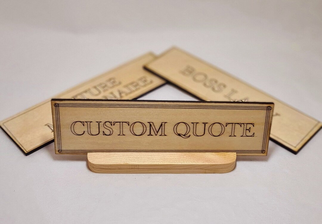 Wooden Desk Sign, Desk Name Plate, Personalised Office Name Sign, Any ...