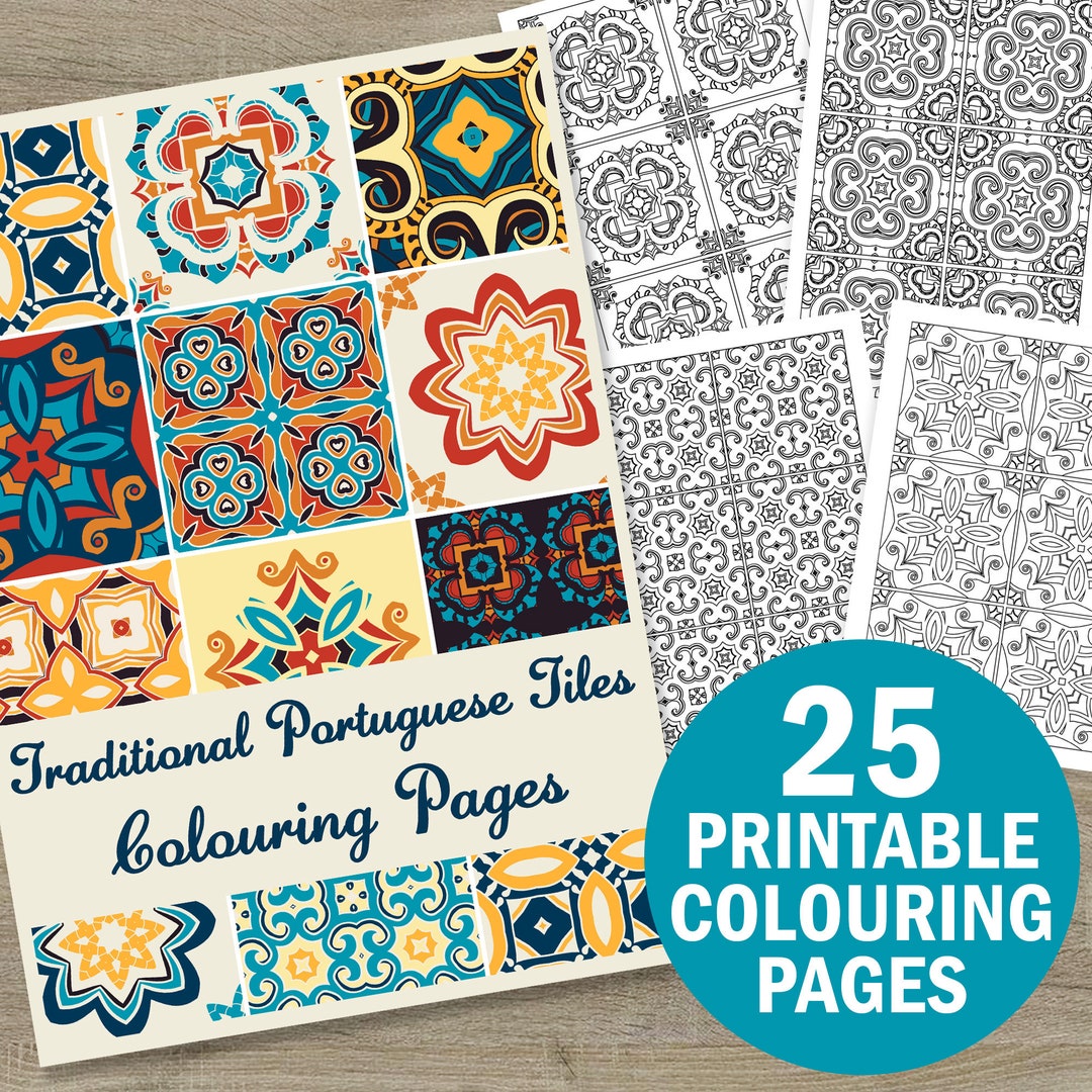 25 Páginas para colorear de azulejos portugueses / Azulejos / Páginas ...
