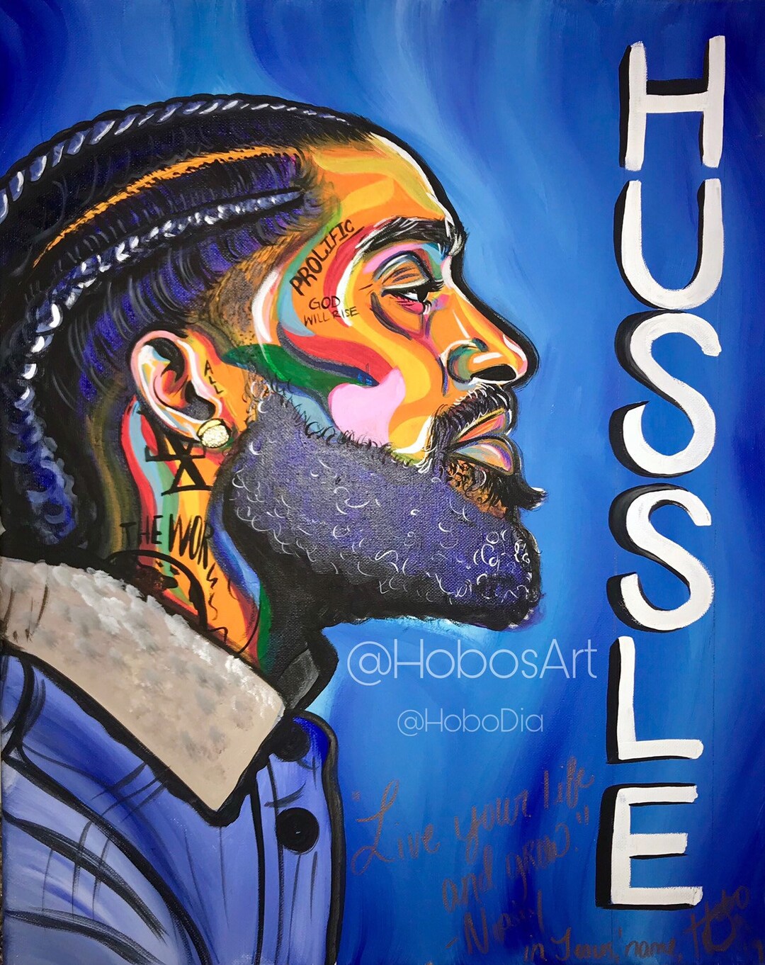 Nipsey Hussle Colorful Wall Art - Etsy