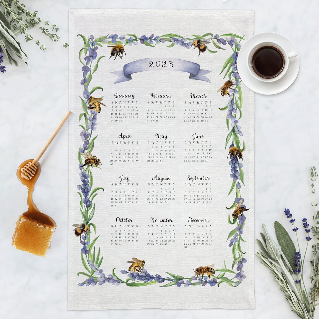 Abejas y lavanda 2023 Calendario de toallas de - Etsy España